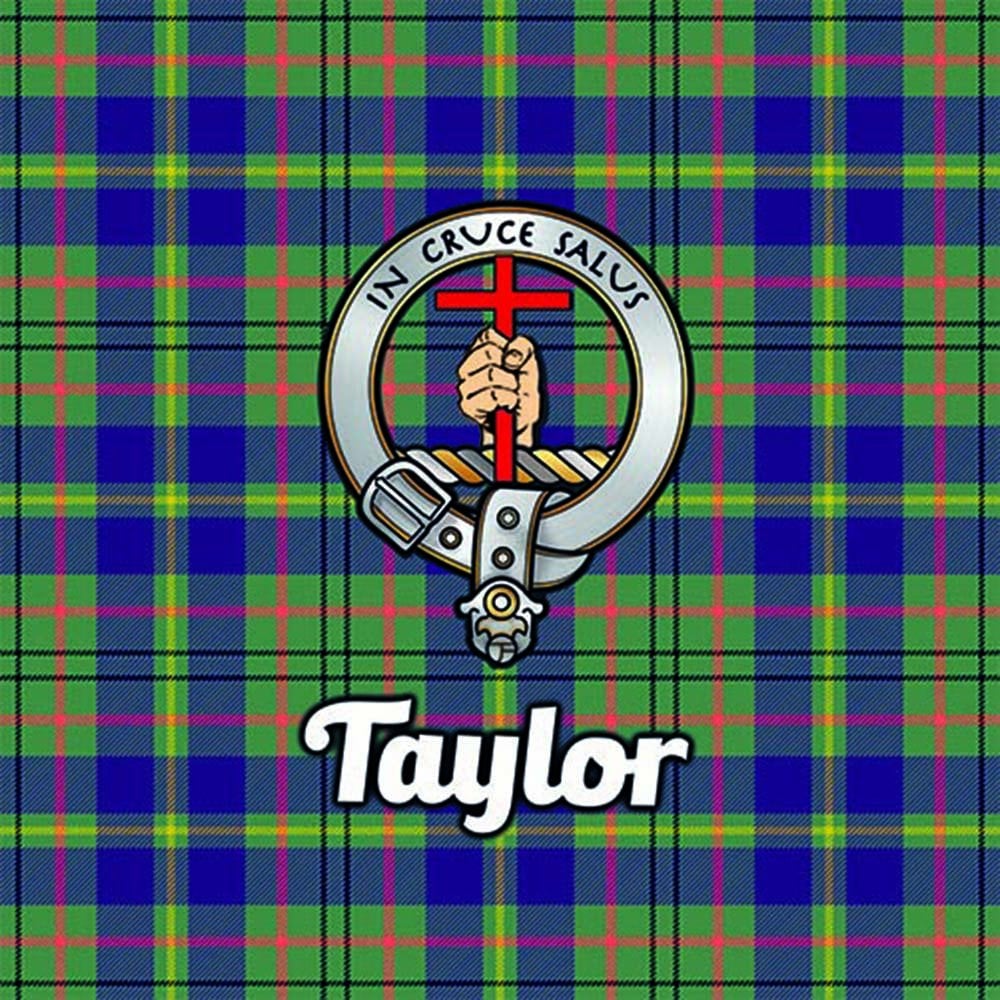 Taylor Tartan and Clan Glass Coaster CG000139